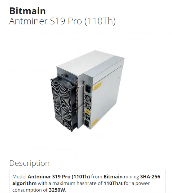 Antminer Bitmain S19 Pro 110th/S Bitcoin Miner Asic हार्डवेयर 370x195 ...